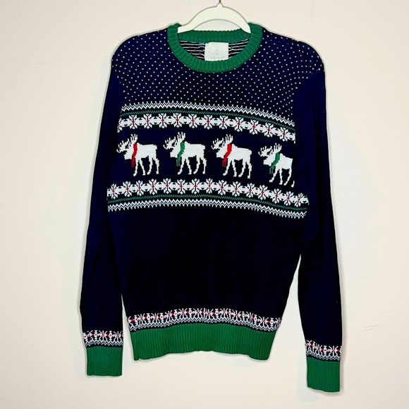 Vintage | Sweaters | Vintage Aspen Fair Isle Moose Reindeer Holiday ...